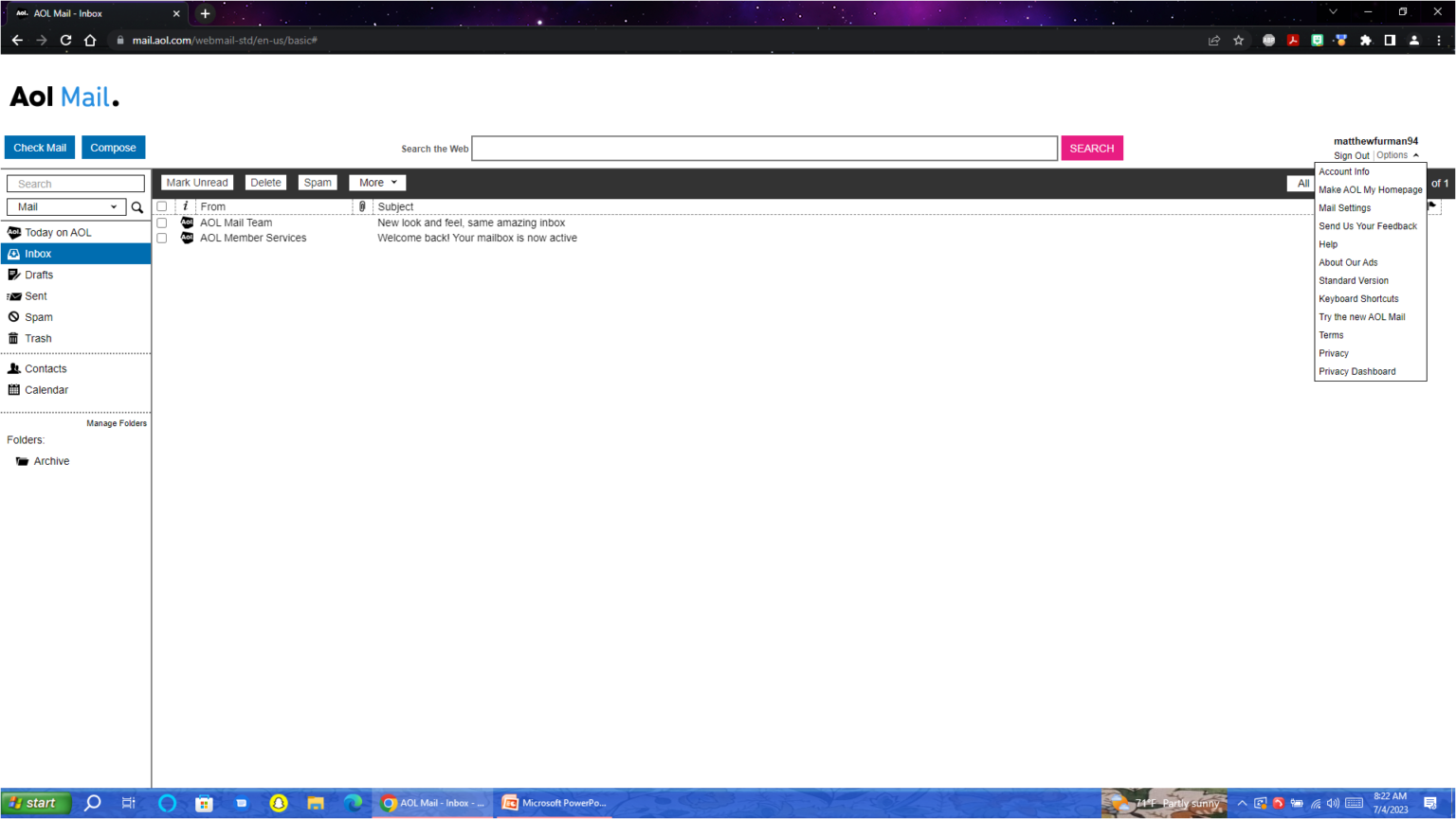 My review of the new AOL Mail – Matthew Furman On-Line